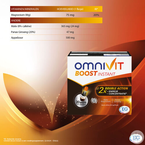 Omnivit Boost Instant Energie Und Konzentration 20 Fläschchen | Newpharma