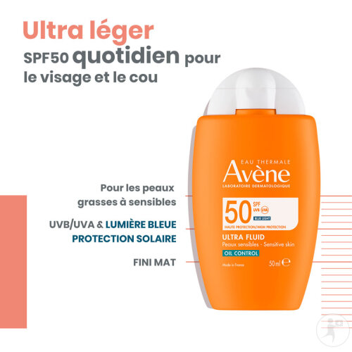Avène Solaire IP50 Ultra Fluid Oil Control Haute Protection Peau ...