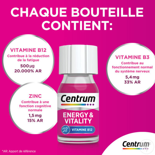 Centrum Energy & Vitality Vitamine B12 Shots Énergie/Concentration ...
