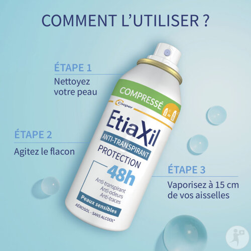 Etiaxil Anti-Transpirant Transpiration Modérée Protection 48h Compressé ...