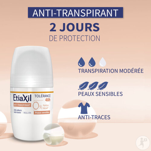 Etiaxil Anti-Transpirant Transpiration Modérée Aisselles Tolérance 48h ...