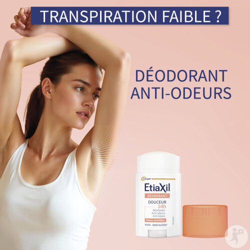 Etiaxil Déodorant Transpiration Faible Aisselles Peaux Sensibles Stick ...