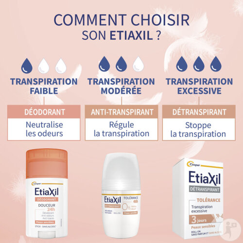 Etiaxil Déodorant Transpiration Faible Aisselles Peaux Sensibles Stick ...
