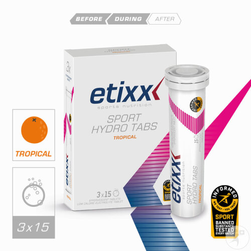 Etixx Sport Hydro Tab Tropical 3x15 Comprimés Effervescents | Newpharma