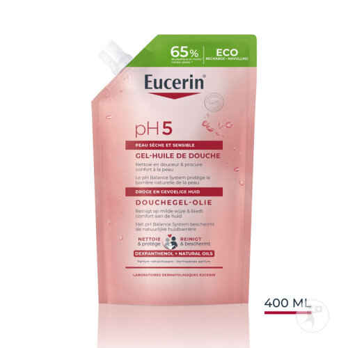 Eucerin pH5 Gel-Huile Douche Peaux Sèches Et Sensibles Recharge 400ml ...