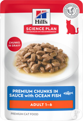 Hill's Science Plan Aliment Humide Chat Adulte Au Poisson De Mer Sachet ...