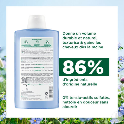 Klorane Lin Bio Shampoing Volume Gainant & Volumisant Cheveux Fins ...