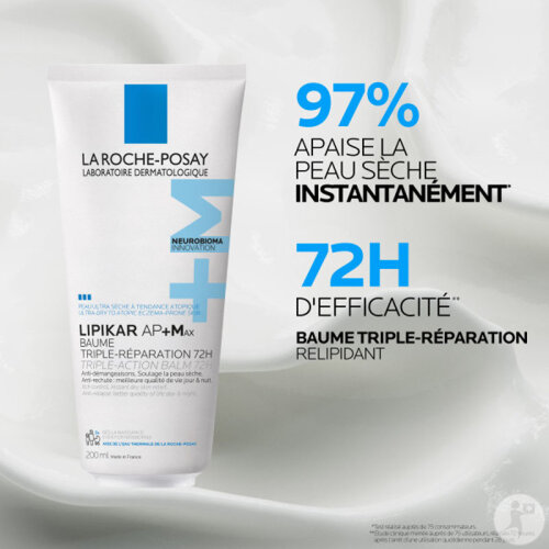La Roche-Posay Lipikar AP+Max Baume Triple Réparation 72H Tube 200ml ...