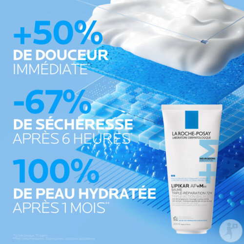 La Roche-Posay Lipikar AP+Max Baume Triple Réparation 72H Tube 200ml ...