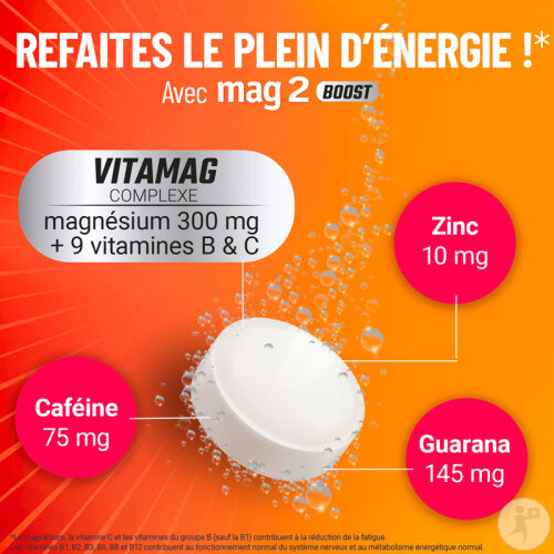 Mag2 Boost 20 Comprimés Effervescents | Newpharma