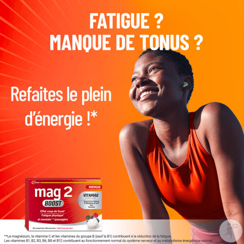 Mag2 Boost 20 Comprimés Effervescents | Newpharma