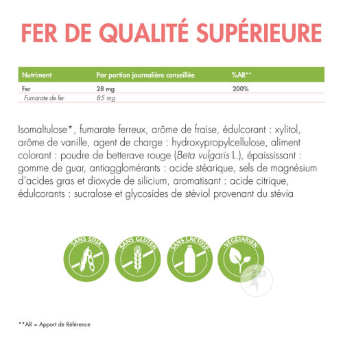 Metagenics BariNutrics Nutritional Support Fer Goût Fraise 90 Comprimés ...