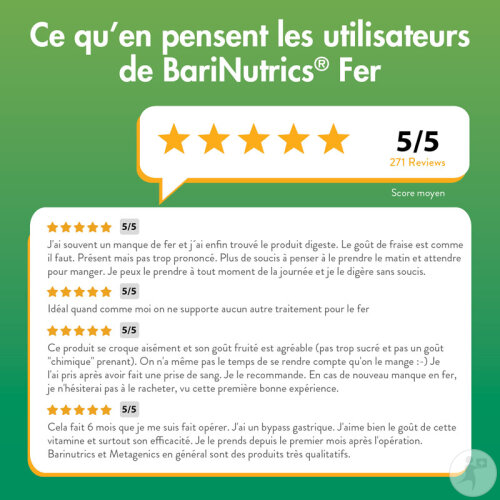 Metagenics BariNutrics Nutritional Support Fer Goût Fraise 90 Comprimés ...