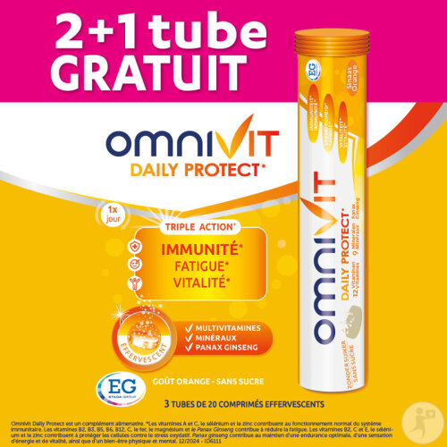 Omnivit Daily Protect Multivitamine Pour Énergie/Immunité/Concentration ...