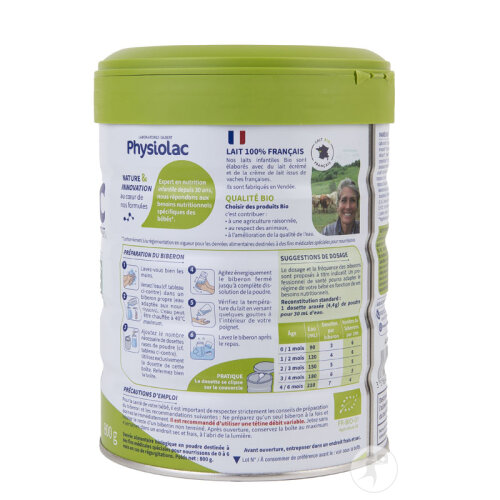 Physiolac Lait Bio Ar 1er Âge Certifié Bio Boîte 800g | Newpharma