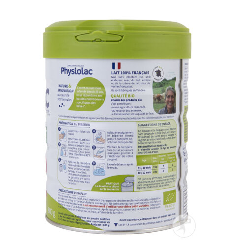 Physiolac Lait Bio Ar 2ème Âge Certifié Bio Boîte 800g | Newpharma