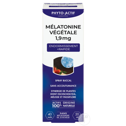 Phyto-Actif Spray Mélatonine 100% Végétale 1,9mg Flacon 20ml | Newpharma