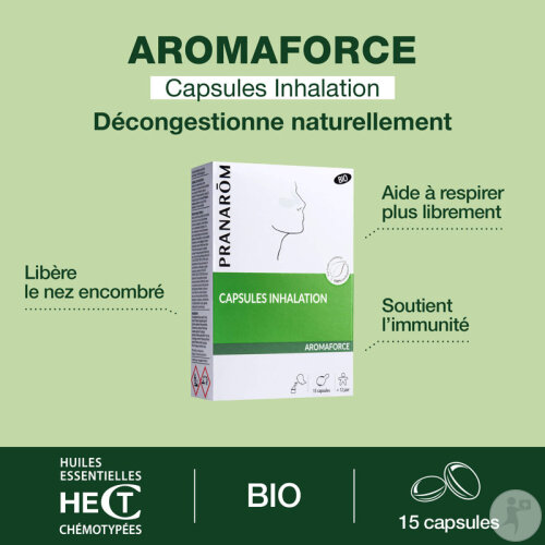 Pranarôm Aromaforce Capsules Inhalation Bio 15 Mono-Doses | Newpharma