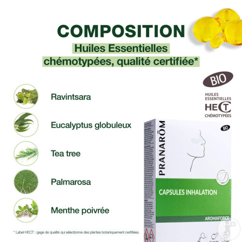 Pranarôm Aromaforce Capsules Inhalation Bio 15 Mono-Doses | Newpharma
