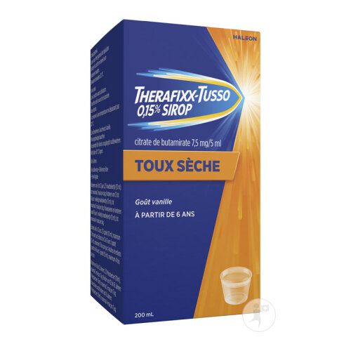 Therafixx-Tusso 0,15% Sirop Toux Sèche Flacon 200ml | Newpharma