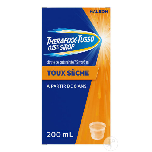 Therafixx-Tusso 0,15% Sirop Toux Sèche Flacon 200ml | Newpharma