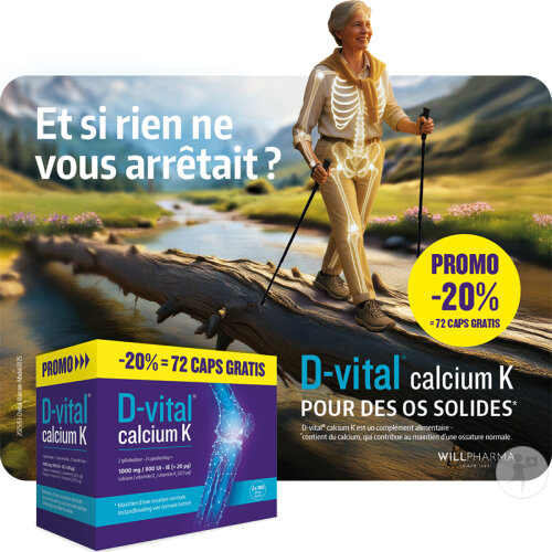 Will Pharma D-Vital Calcium K Promo Pack -20% 2x180 Gélules | Newpharma