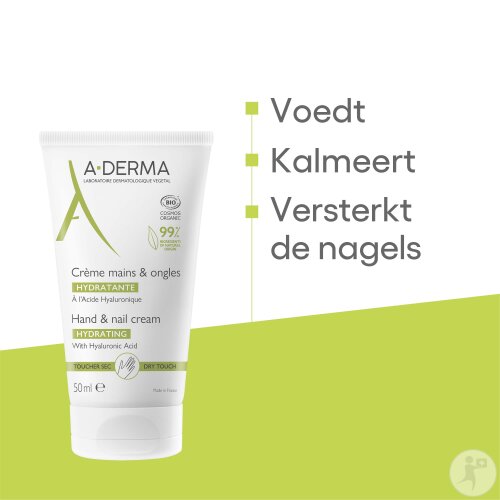 A-Derma Hydraterende Hand- En Nagelcrème Dry Touch Kwetsbare Huid 50ml ...