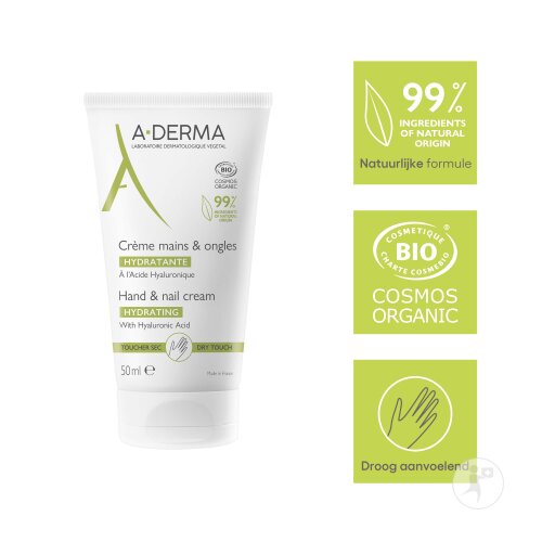 A-Derma Hydraterende Hand- En Nagelcrème Dry Touch Kwetsbare Huid 50ml ...