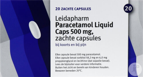 Leida Paracetamol 500mg 20 Vloeibare Capsules | Newpharma