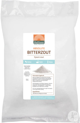 Mattisson Bitterzout Epsom Zout Magnesium Sulfaat Zakje 1kg | Newpharma