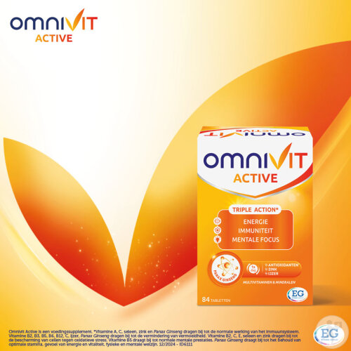 Omnivit Active Multivitamine Voor Energie/Immuniteit/Mentale ...