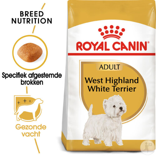 Royal Canin Breed West Highland White Terrier Adult Brokken Hond 3kg ...