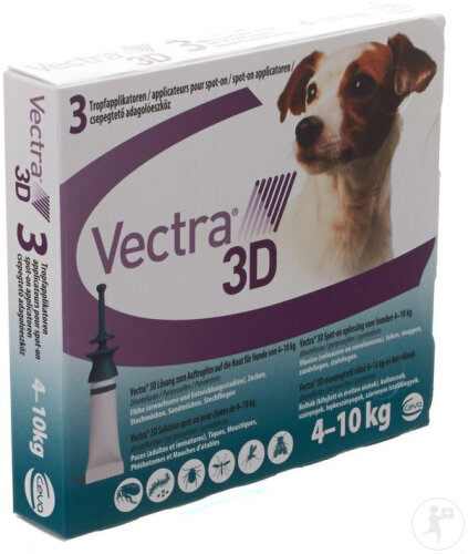 Vectra 3D Spot-On Oplossing Voor Hond XS 4-10 kg 3 Pipetten | Newpharma