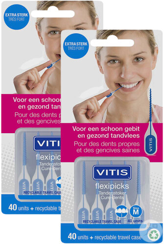Vitis Flexipick Tandenstoker 40 Stuks Promo 1+1 Gratis | Newpharma