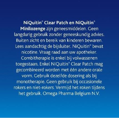 NiQuitin Clear Patch 21mg Stoppen Met Roken 24u Geen Behoefte Aan Een ...