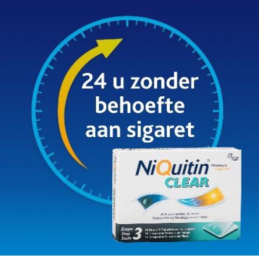 NiQuitin Clear Patch 21mg Stoppen Met Roken 24u Geen Behoefte Aan Een ...
