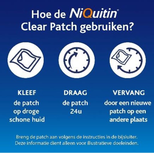 NiQuitin Clear Patch 21mg Stoppen Met Roken 24u Geen Behoefte Aan Een ...